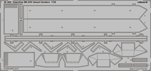 Eduard 36360 Valentine Mk.II/IV desert fenders TAMIYA