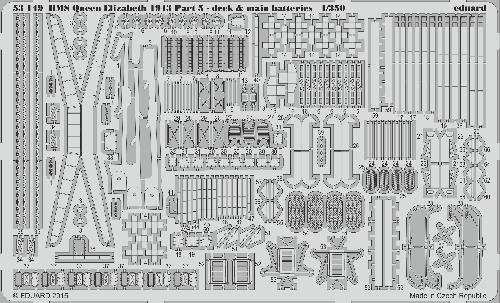 Eduard 53149 HMS Queen Elizabeth 1943 pt 5 - deck & main batteries Trumpeter 05324