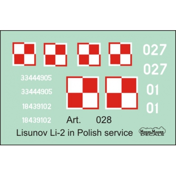 Model Maker Decals D144028 Li-2 in Polish service