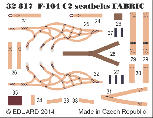 Eduard 32817 F-104 C2 seatbelts SUPER FABRIC
