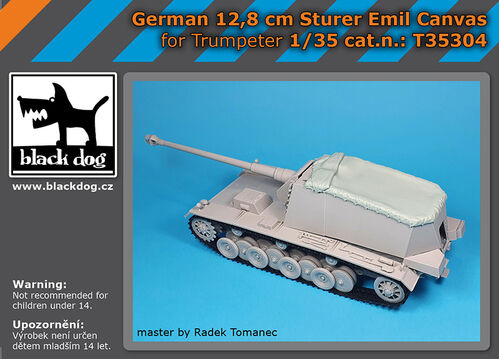 Black Dog T35304 German 12,8cm Emil Canvas (For Trumpeter)