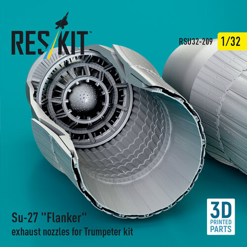 RES/KIT U32-0209 Su-27 'Flanker' Exhaust Nozzles For Trumpeter Kit (3D Printed)