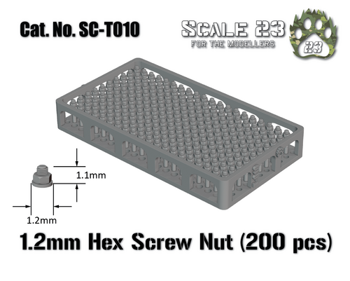 Scale23 SC-T010 1.2mm Hex Screw Nut (200 pcs)
