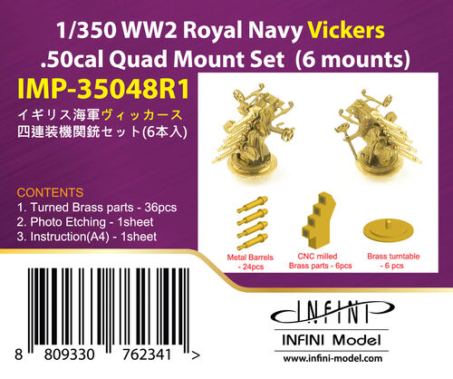 Infinimodel IMP35048R1 Royal Navy WWII Vickers .50 Cal Quad Set