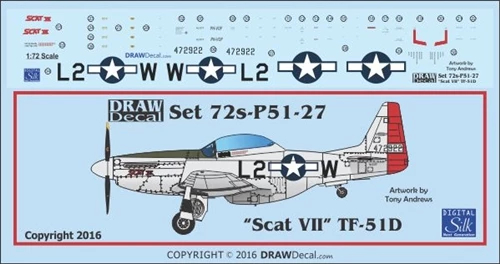 Draw Decal 72-P51-27 North American TF-51 D - "Scat VII" Gathering of Mustangs and Legends