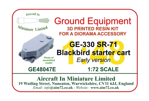 Aircraft In Miniature Ltd GE72047E GE-330 Starter Cart (early version) for Lockheed SR-71 Blackbird with Buick 401