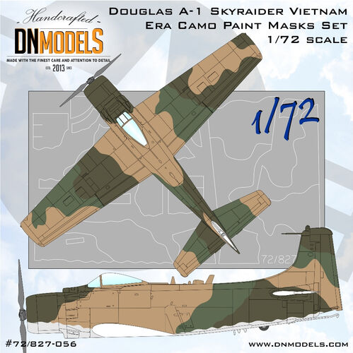 DN Models 72-827-056 Douglas A-1 Skyraider Vietnam Era Camouflage Paint Masks Set