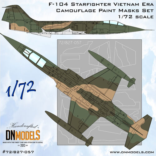 DN Models 72-827-057 F-104 Starfighter Vietnam Era Camouflage Paint Masks Set