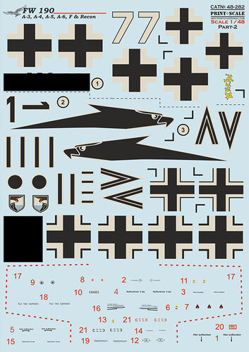 Print Scale 48-282 Focke-Wulf Fw-190 A-3 / A-4 / A-5 / A-6 / F & Recon Part 2