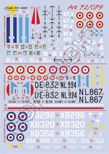 Model Art 72079 Grumman Avenger and DH.82 Toger Moth in British & French Service
