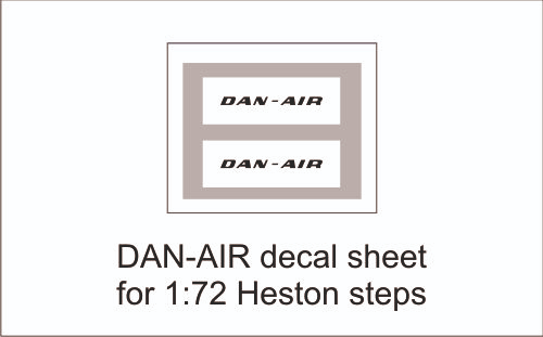 Aircraft In Miniature Ltd GED72010D Dan-Air Decal Sheet for Heston Steps