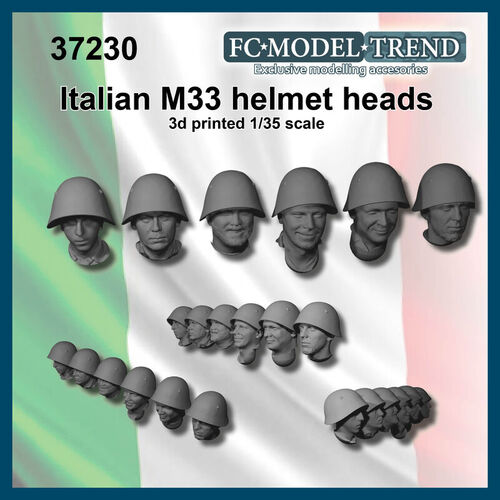 FC ModelTrend 37230 Italian M33 Helmet Heads WWII