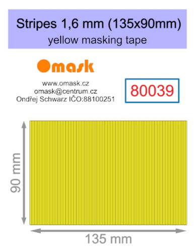 Omask 80039 Stripes 1,6 mm (135 x 90 mm) Yellow Masking tape