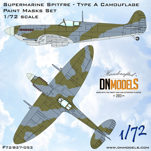 DN Models 72-827-053 Supermarine Spitfire - Type A Camouflage Paint Masks Set
