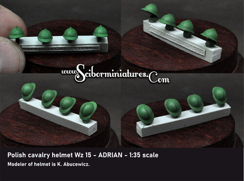 Scibor Monstrous Miniatures 35HM0084 Polish Helmets Wz15 Adrian 1939 Set (4pcs)