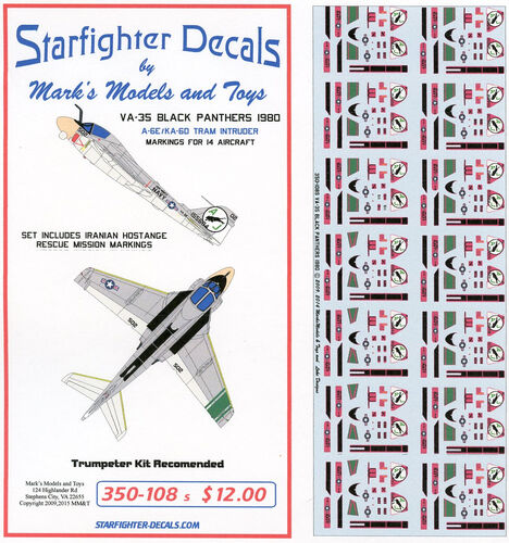 Starfighter Decals 350108S VA-35 Black Panthers A-6E TRAM 1980