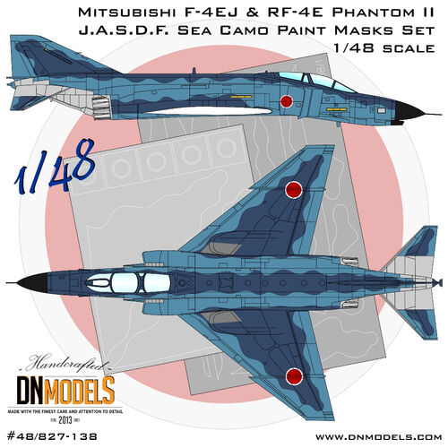 DN Models 48-827-138 Mitsubishi F-4EJ And RF-4E Phantom II J.A.S.D.F. Sea Camo Paint Masks Set