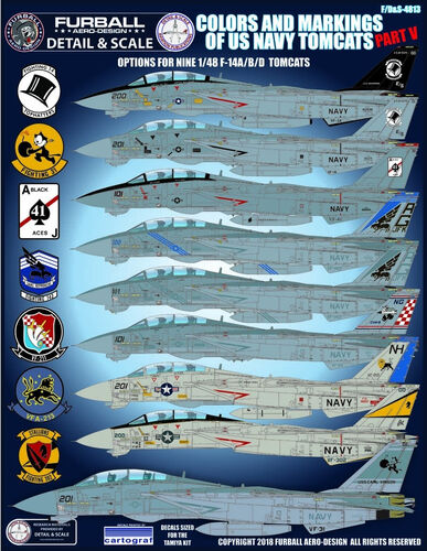 Furball Aero-Design S4813 Grumman F-14 A/B/D Tomcat - Colors and Markings of US Navy Tomcats series (9 schemes)