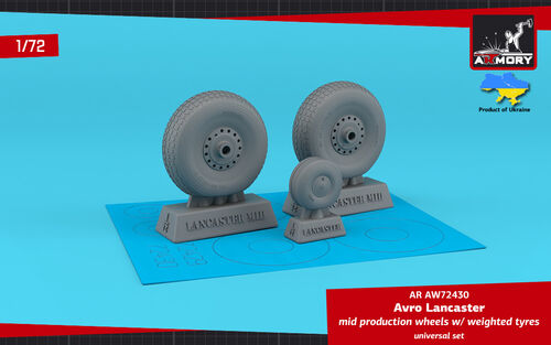 Armory Models Group AW72430 Avro Lancaster Mid Production Wheels With Weighted Tyres - Universal Set