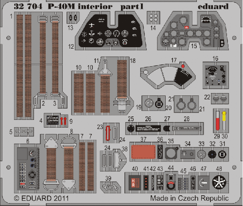 Eduard 32704 P-40M interior S.A. HASEGAWA