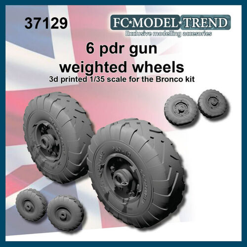 FC ModelTrend 37129 6 Pdr Gun Weighted Wheels (For Bronco)