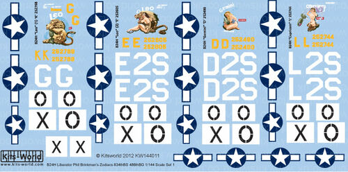 Kits World 144011 Consolidated B-24 H Liberator Decal Sheet (Kit I)