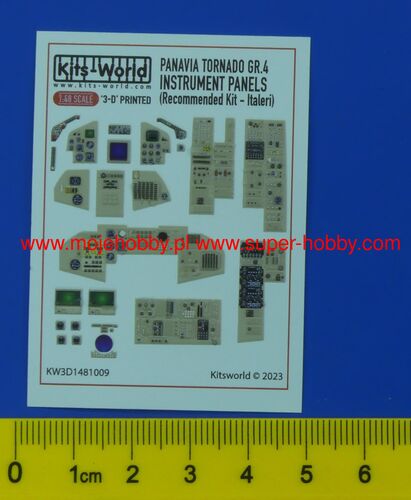 Kits World 3D1481009 Panavia Tornado GR.4 (screens off) Full colour Instrument Panels (for Italeri and Revell kits)