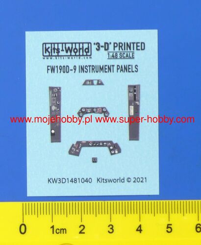 Kits World 3D1481040 Focke-Wulf Fw-190 D-9 3D Full colour Instrument Panels (for Eduard kits)
