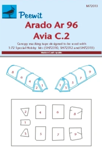 Peewit 72013 Canopy mask for Arado Ar-96/Avia C-2 Special Hobby