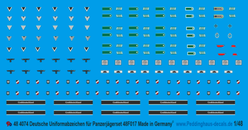 Peddinghaus-Decals 4074 Tank destroyer uniform insignia set for 48F017