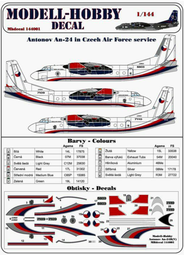 MH Models D14001 Antonov An-24 in Czech Air Force service