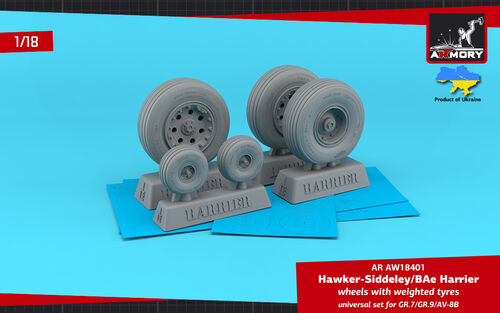 Armory Models Group AW18401 H.S. Harrier GR.7/GR.9/AV-8B wheels w/ weighted tyres