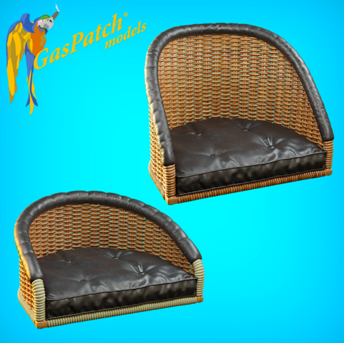 Gaspatch Models 22-32246 British Wicker Seat Full Back – Short and Tall , Small leather pad