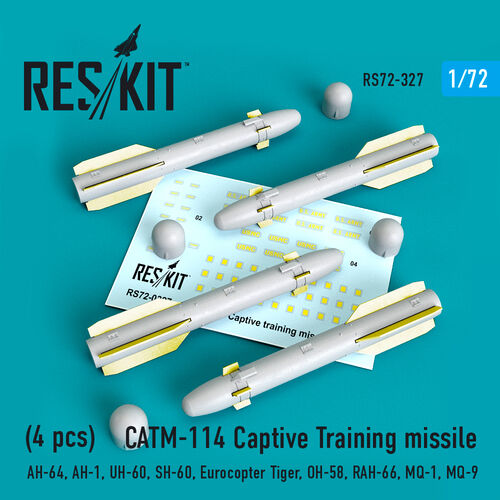 DISCONTINUED RES/KIT 72-0327 CATM-114 Captive Training missiles (4 pcs) (AH-64, AH-1, UH-60, SH-60, Eurocopter Tiger, OH-58, RAH-66, MQ-1, MQ-9)