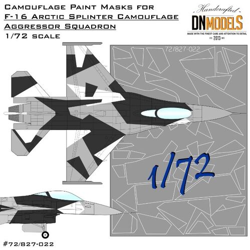 DN Models 72-827-022 Camouflage Paint Masks For F-16C Alaska Arctic Splinter Aggressor