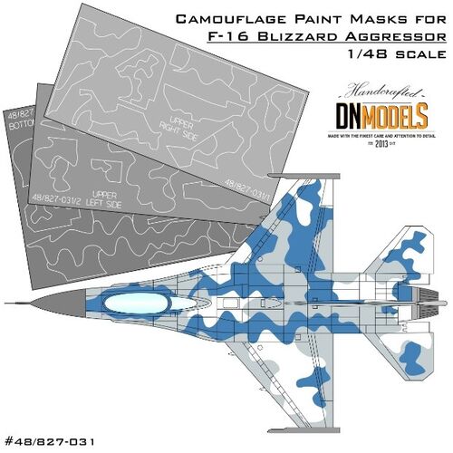 DN Models 48-827-031 Camouflage Paint Masks For F-16 Blizzard Aggressor