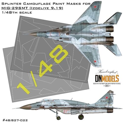 DN Models 48-827-022 Splinter Camouflage Paint Masks For MiG-29SMT (9-19)