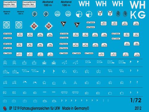 Peddinghaus-Decals 1219 Number Plates For Transport Trucks And Tactical Markings