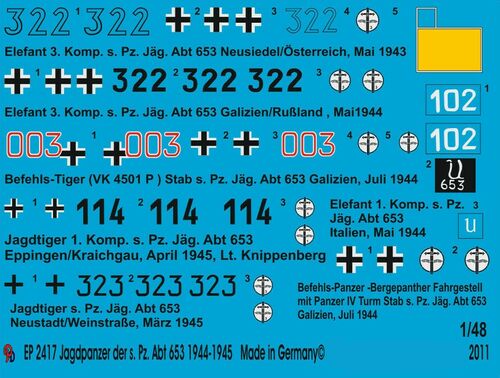 Peddinghaus-Decals 2417 Hunting Tanks Of The s. Pz. Abt 653 1944-1945
