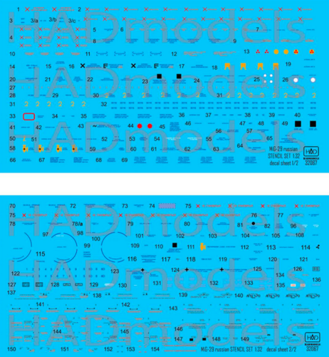 HAD Models 32067 MiG-29 Russian full stencil duble sheet
