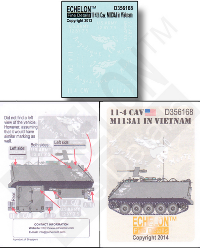 Echelon Fine Details D356168 11-6 Cav M113A1 in Vietnam