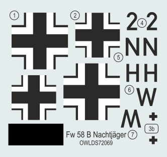 Owl Models DS72069 Fw 58 Weihe Nachtjäger with MG 131
