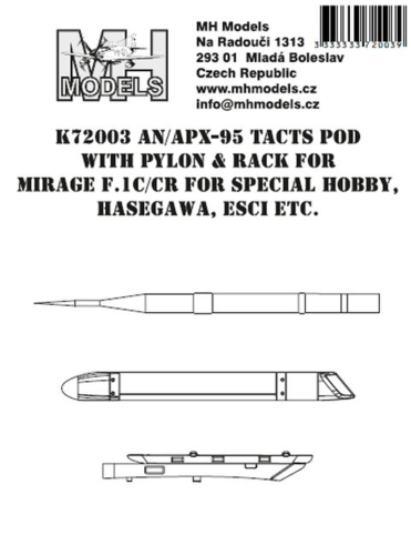 MH Models K72003 AN/APX-95 TACTS POD with pylon and rack