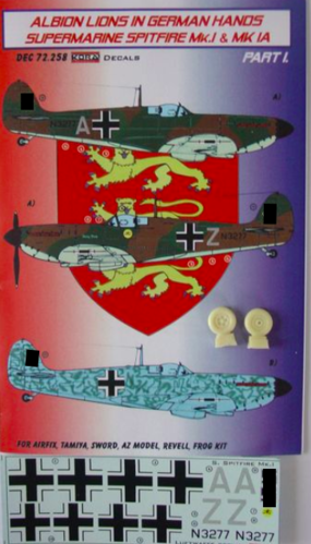 Kora Models Dec72258 Supermarine Spitfire Mk.I&IA Luftwaffe I