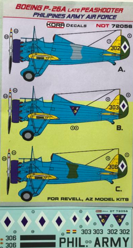 Kora Models NDT72056 Boeing P-26A Peashooter Philippines AF