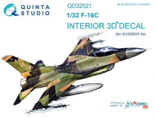 Quinta Studio QD32021 F-16C 3D-Printed & coloured Interior on decal paper