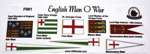 HiSModel F081 English Man Ó War - set of flags