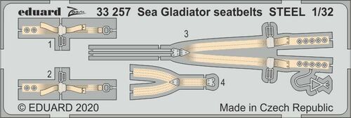 Eduard 33257 Sea Gladiator seatbelts STEEL ICM