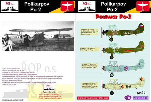 Ropos Models MNFDL48048 Polikarpov Po-2 - Postwar Po-2