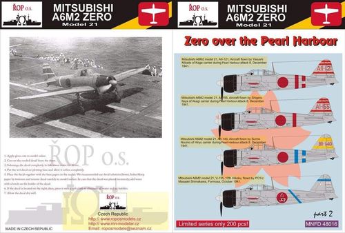 Ropos Models MNFDL48016 Mitsubishi A6M2 Zero Model 21 - Zero over the Pearl Harbour